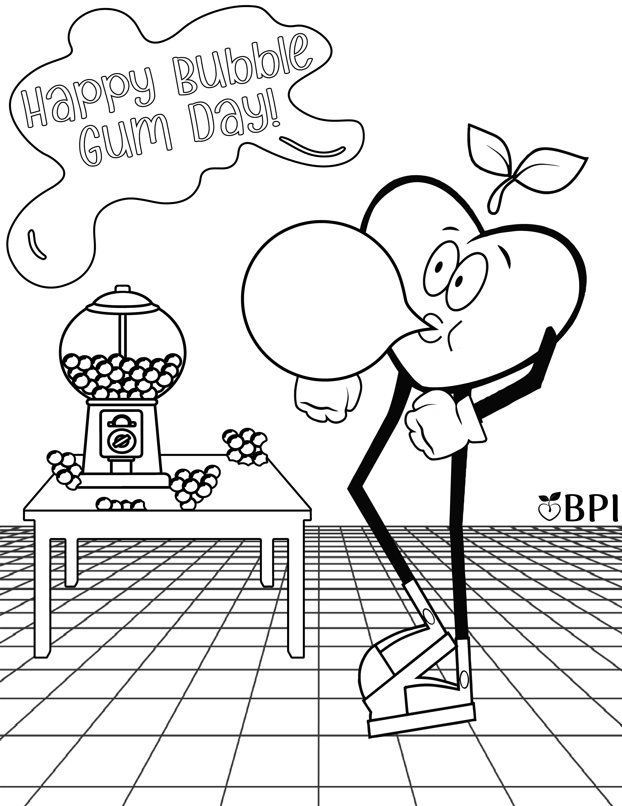 Bubble Gum Coloring Sheet